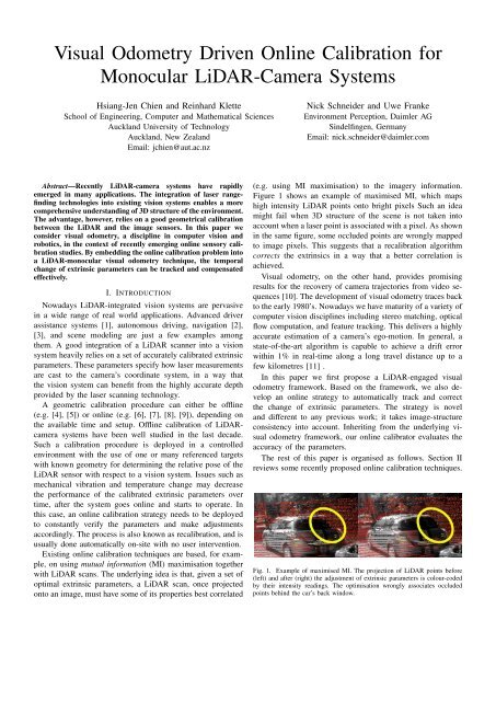 Visual Odometry Driven Online Calibration For Monocular Lidar Camera