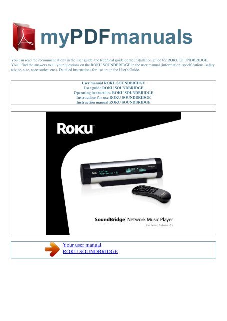 User manual ROKU SOUNDBRIDGE - 1