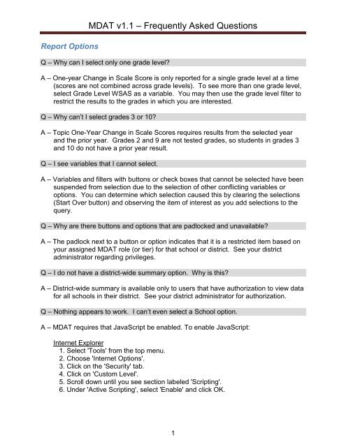 MDAT v1.1 – Frequently Asked Questions