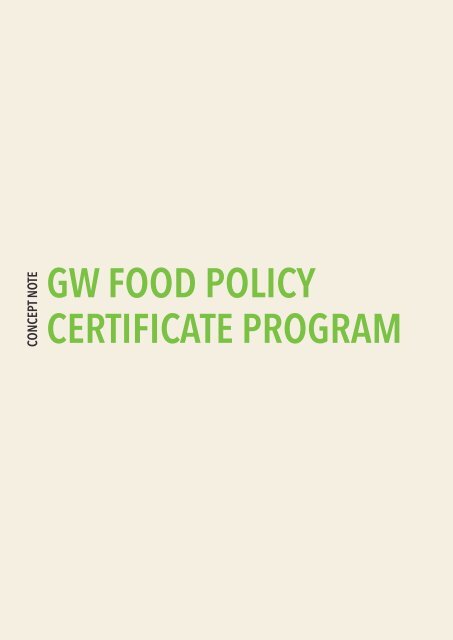 Concept Note: GW Food Policy Certificate