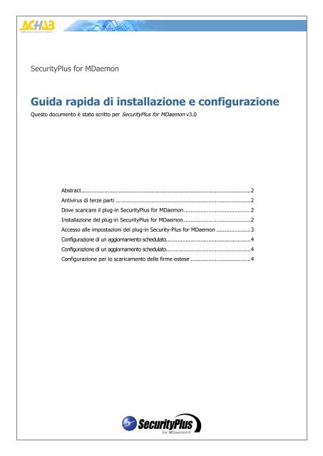 Installare e configurare SecurityPlus for MDaemon - Achab