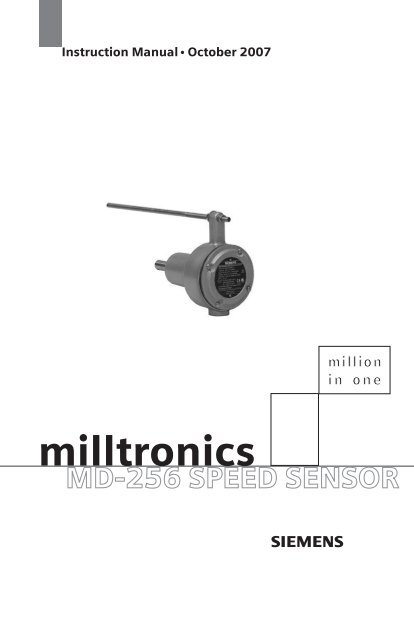 Milltronics MD-256 Speed Sensor