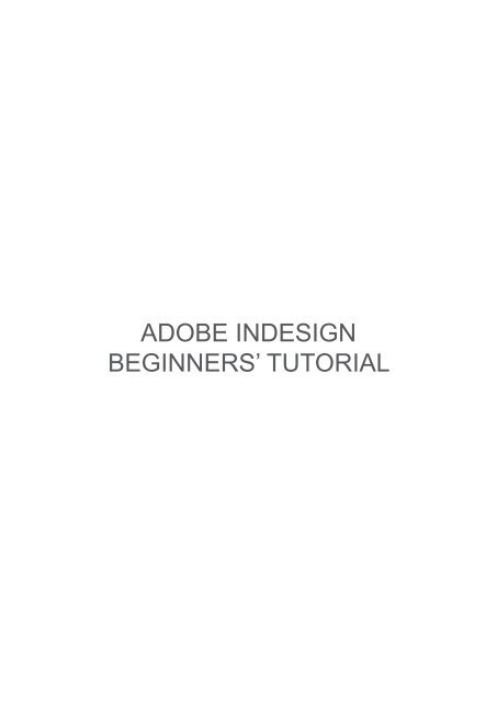 indesign tutorial
