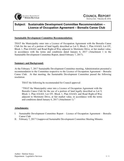 COUNCIL REPORT