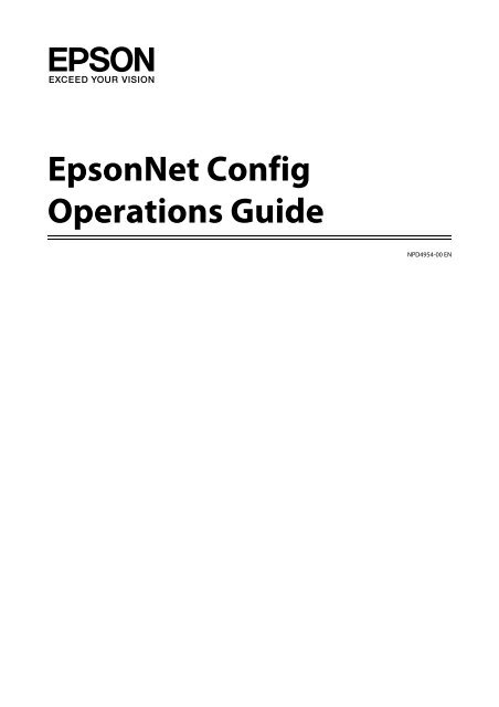 EpsonNet Config Manual_English