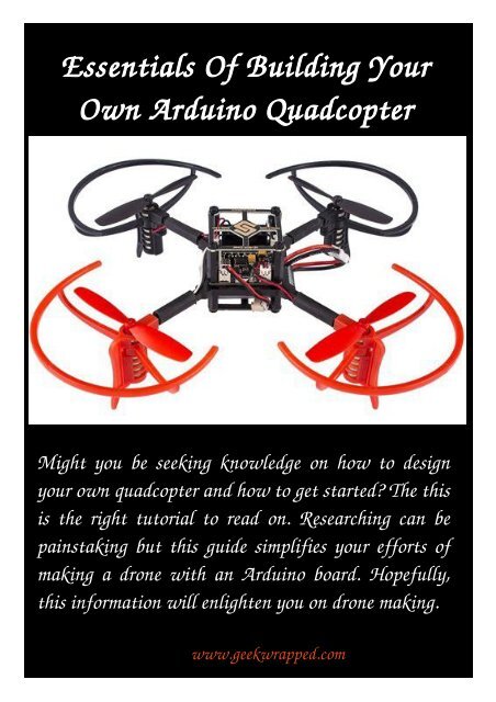 Essentials Of Building Your Own Arduino Quadcopter