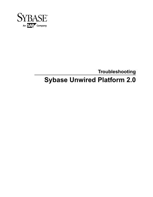 Troubleshoot Sybase Control Center for Sybase Unwired Platform