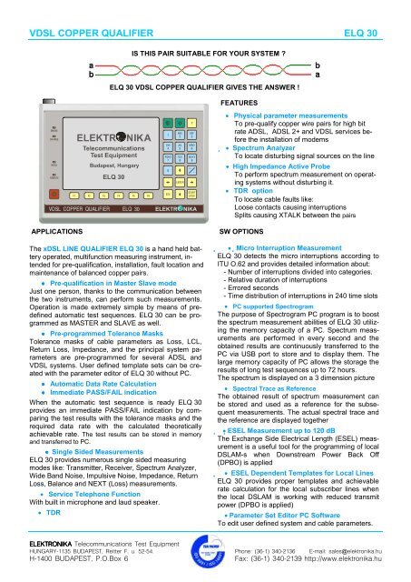 Data sheet (pdf file) - Elektronika