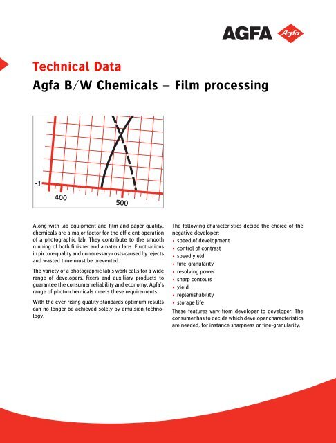 Technical Data Agfa B/W Chemicals â€“ Film processing - Maug Lee