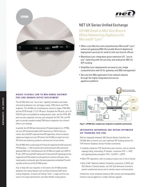 UX1000 UM/UC - Network Equipment Technologies, Inc.