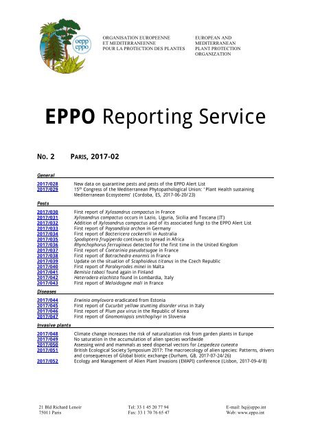 EPPO Reporting Service