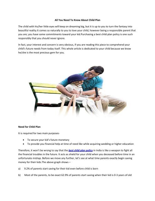 All You Need To Know About Child Plan
