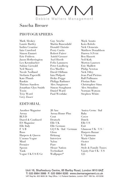 cv or biog template - DW Management