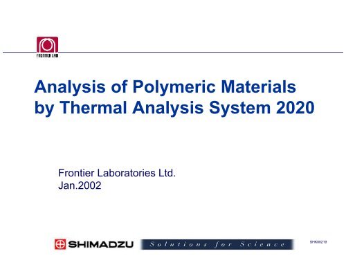 Analysis of Polymeric Materials by Thermal Analysis System 2020