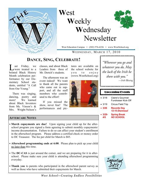 dance, sing, celebrate! - West Education Campus