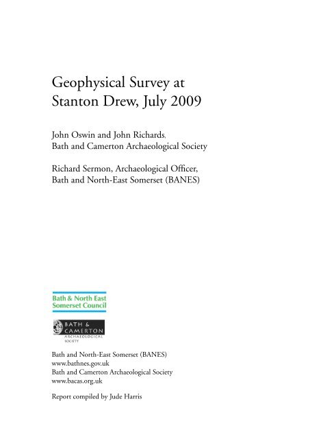 Geophysical Survey at Stanton Drew, July 2009