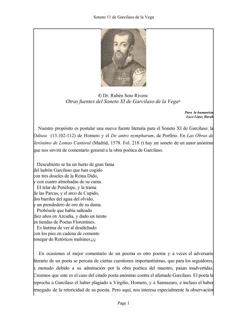 Soneto 11 de Garcilaso de la Ve