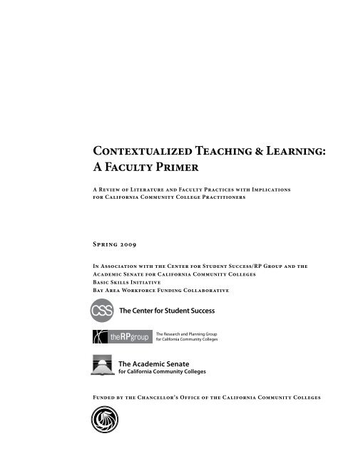 Contextualized Teaching & Learning: A Faculty Primer