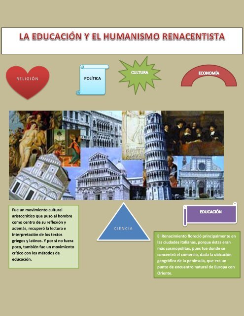 LA EDUCACIÓN Y EL HUMANISMO RENACENTISTA