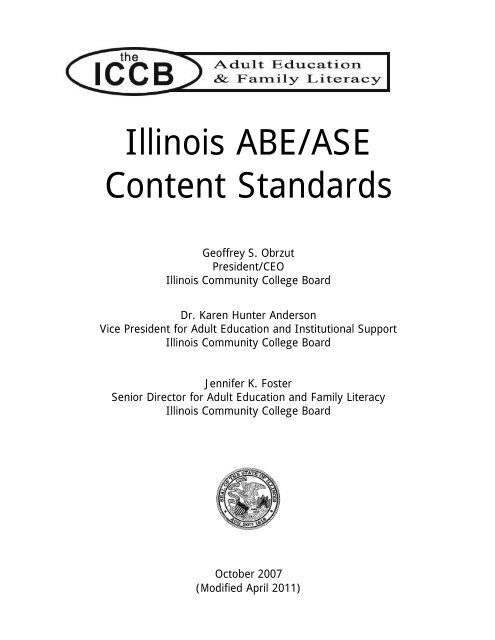 Illinois ABE/ASE Content Standards - Illinois Community College ...