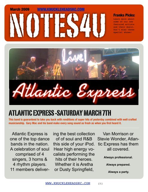 atlantic express -saturday march 7th - Knuckleheads