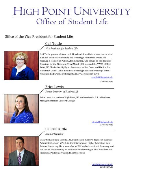 Meet Our Staff - High Point University