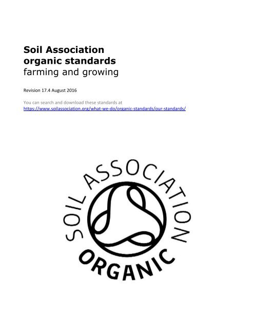 Soil Association organic standards farming and growing