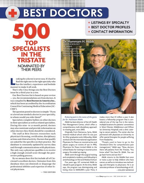 BEST DOCTORS - Cincy Magazine