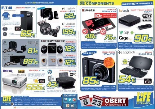 Tarifa de components - Life informatica