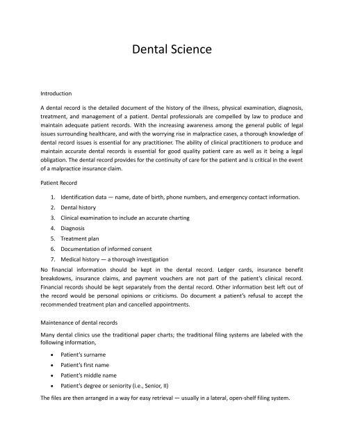 Dental Science