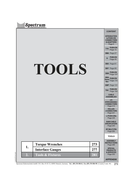Tools - Spectrum Elektrotechnik GmbH