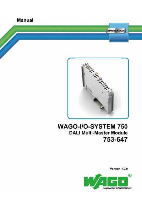 Manual WAGO-I/O-SYSTEM 750 DALI Multi-Master Module 753-647