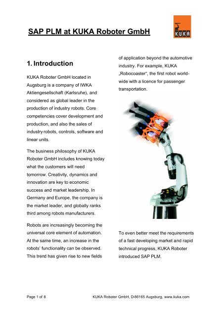 SAP PLM at KUKA Roboter GmbH - DSC Software AG