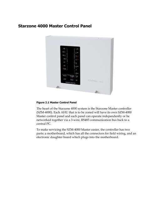 Starzone 4000 Master Control Panel - Zone-All Controls