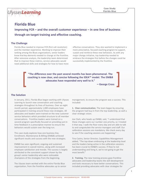 Florida Blue - Ulysses Learning