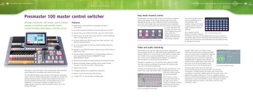 Presmaster 100 master control switcher - The Future of Media Systems