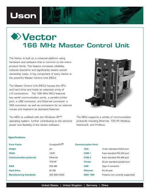 Vector 166 MHz Master Control Unit - Uson