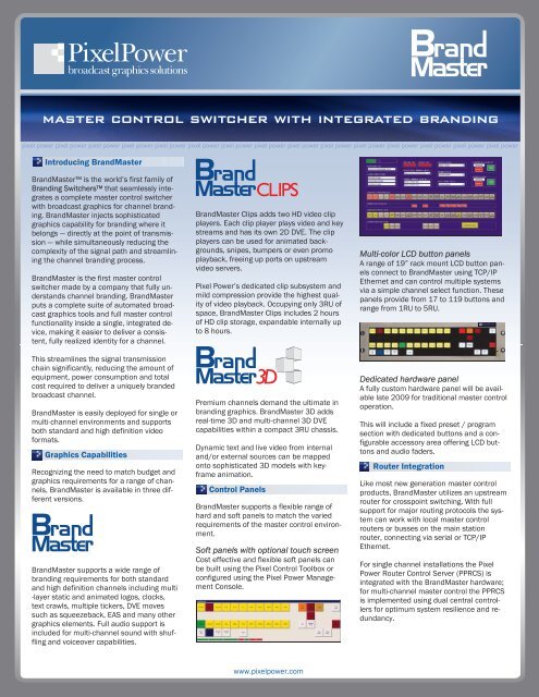 mASTER CONTROl SwiTChER wiTh iNTEGRATED BRANDiNG