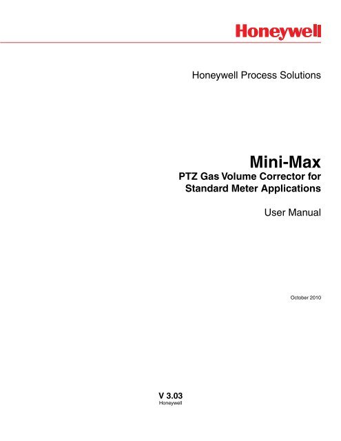 Mini-Max Users Guide - Honeywell | Mercury Instruments