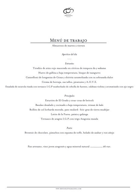 Menú de trabajo