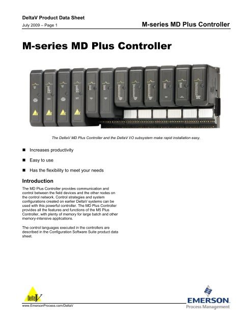 M-series MD Plus Controller - Emerson Process Management