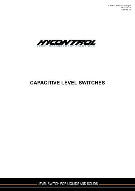 CAPACITIVE LEVEL SWITCHES - Hycontrol