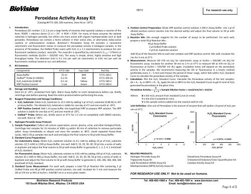 Peroxidase Activity Assay Kit - BioVision