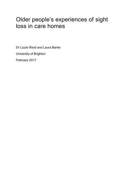 Older people’s experiences of sight loss in care homes