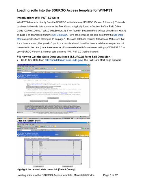 Loading soils into the SSURGO Access template