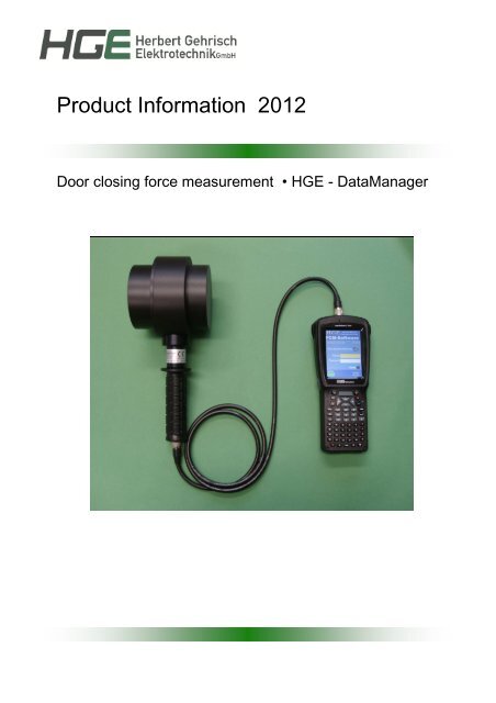 Door closing force measurement device type TM - Herbert Gehrisch ...