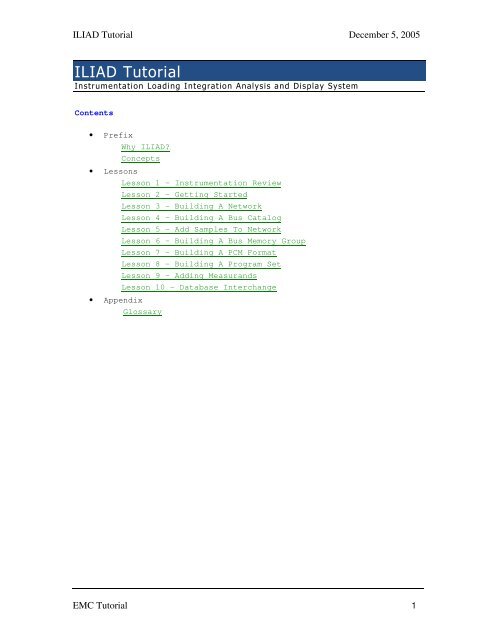 To Download The ILIAD Tutorial - EMC Corporation
