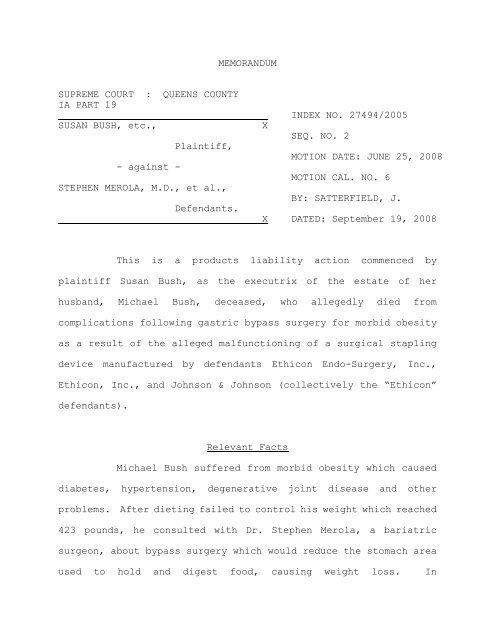 Bush v. Stephen Merola - New York State Unified Court System