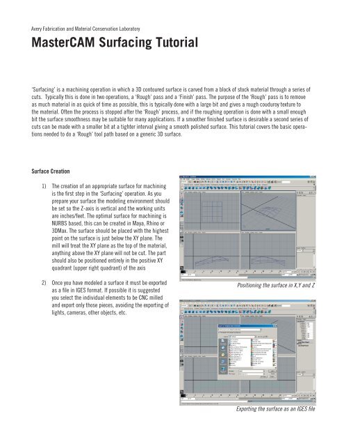 MasterCAM Surfacing Tutorial