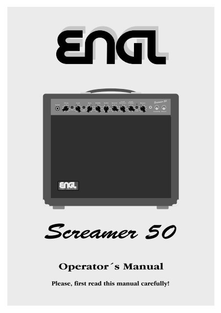 Engl Screamer 50 Schematic E330 Screamer 50 Combo